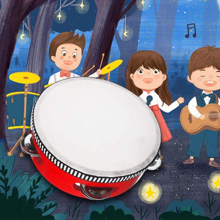 WDGREAT Wooden Hand Held Drum Kids Musical Toys Percussion Hand Drum ...