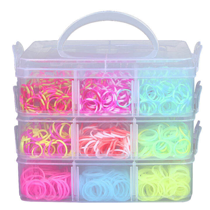 Rainbow Rubber Band Kit 3-Ply DIY Rubber Band Refill Set Loom Craft Kit ...