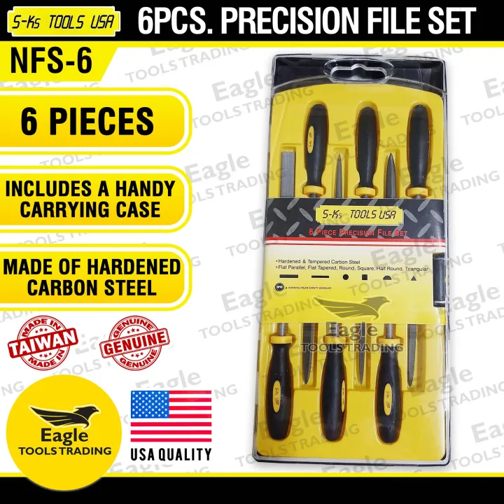 Sks 6 piece Precision File Set | Needle File Set | the steel is 10.5 cm ...