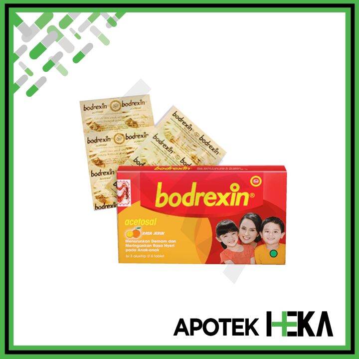 Bodrexin Rasa Jeruk - Menurunkan Demam Nyeri Anak Box isi 16 Tablet ...