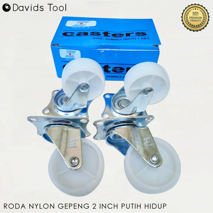 Roda Lemari Meja Kecil Troli Kulkas Gepeng Caster Nilon 2 Inch Putih ...