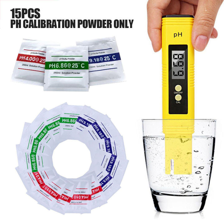 Unvug 15pcs Ph Meter Buffer Solution Powder 250ml Calibration Water