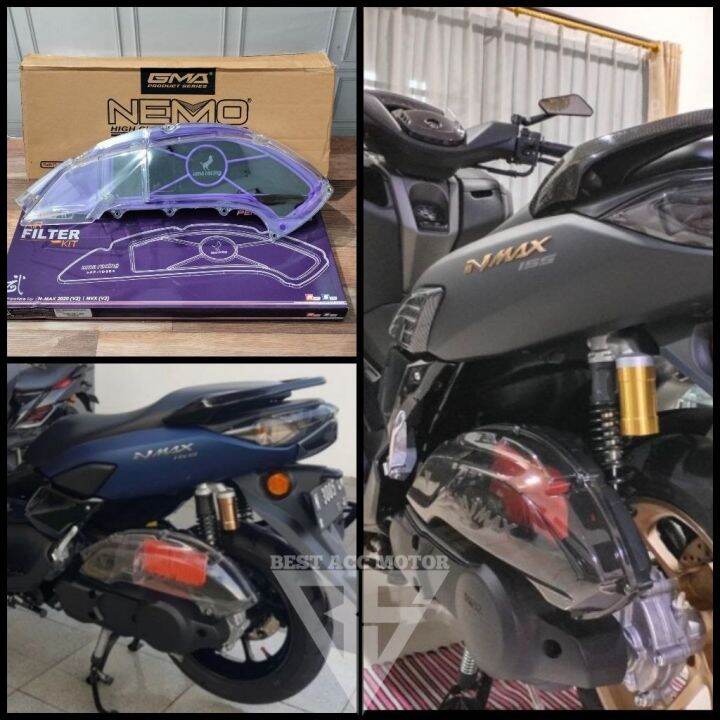 PAKET AIR FILTER UMA RACING HAWA TRANSPARAN NMAX NEW TUTUP SARINGAN ...