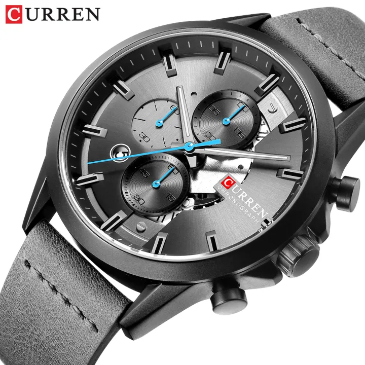 CURREN Men's Quartz WristWatch Top Brand Complete Calendar Chrono ...