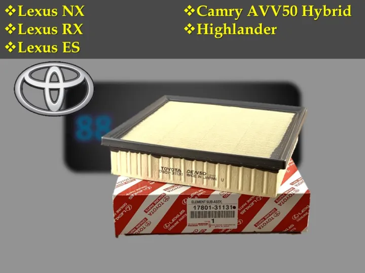 Toyota Camry AVV50 Hybrid , Highlander , Lexus NX , RX , ES Air Filter ...