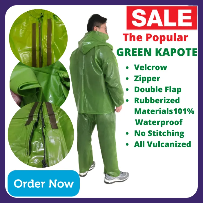 Electronic PH - Best Green Kapote Vulcanized Rubber Rain Coat , GREEN ...