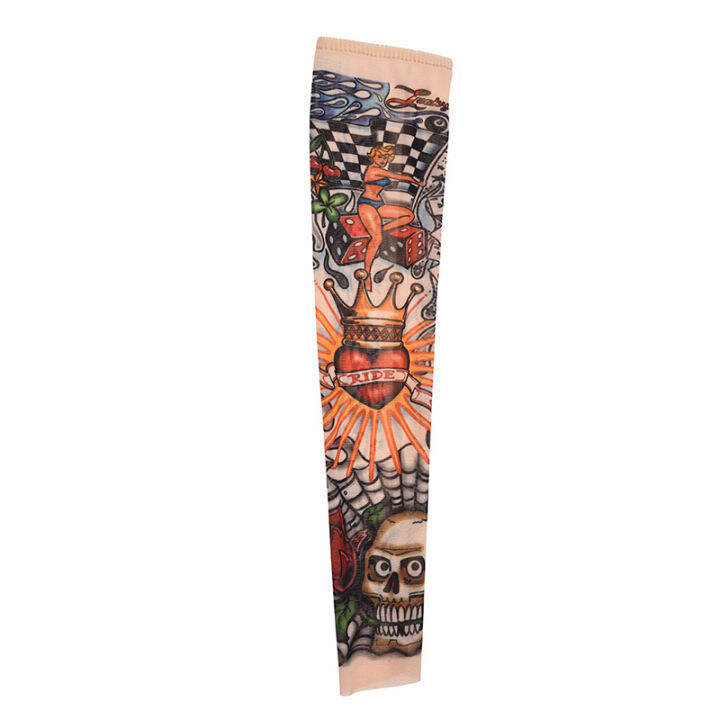 Skull Crown Stretchy Temporary Tattoo Arm Sleeve Stocking for Child ...