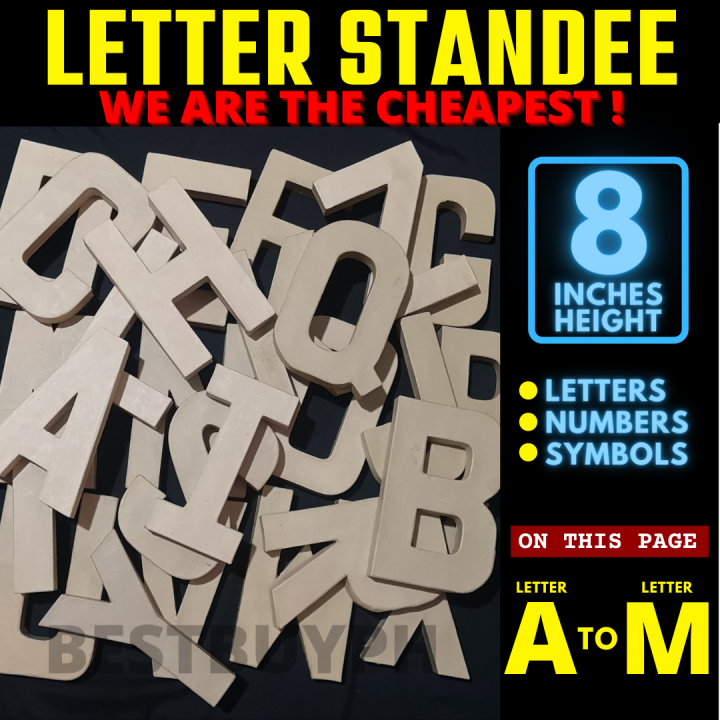 Letter / Number Standee 4" 6" 8" [ A to Z ] - CHEAPEST | Lazada PH