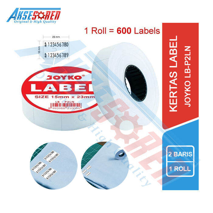 Tempelan Kertas Label Harga Joyko 2 Baris [LB-P2LN/1 Roll] / Isi Ulang ...
