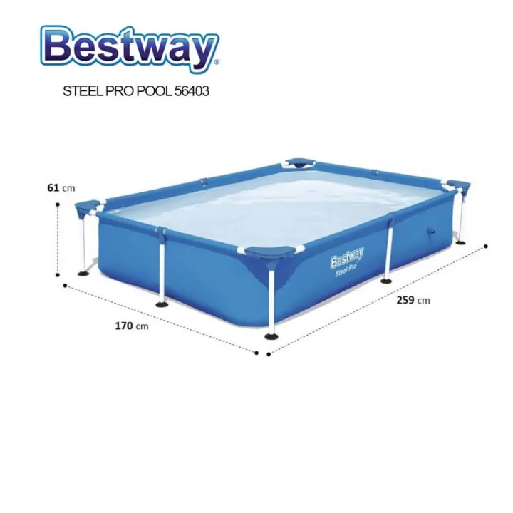 BESTWAY Steel Pro Rectangular Pool Frame pool | Lazada PH