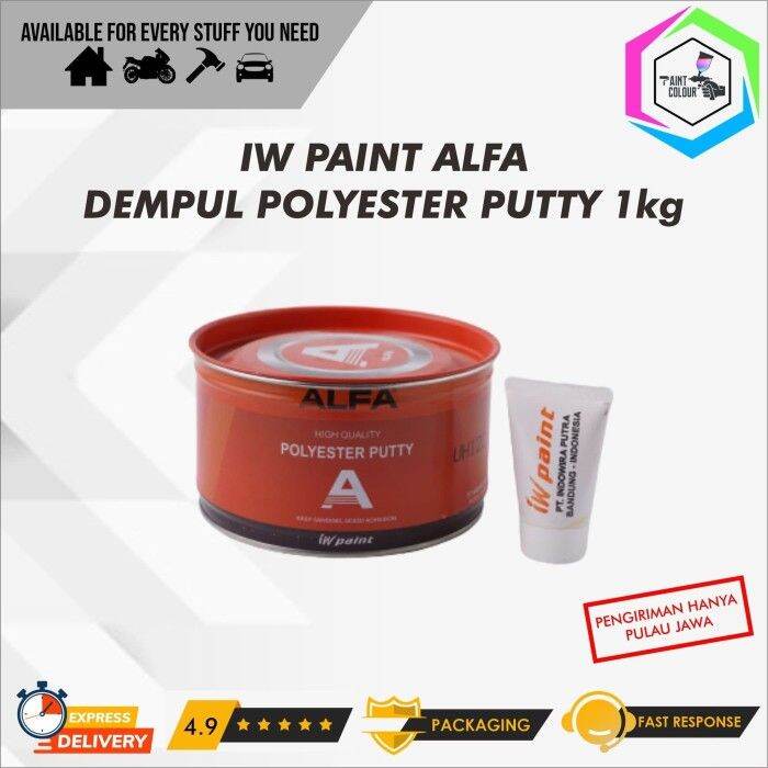 Dempul IW Paint Alfa Polyester Putty 1kg | Lazada Indonesia