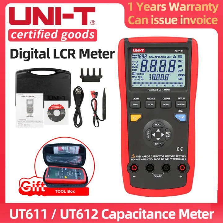 (ต้นฉบับUNI-T) หน่วยUT611/UT612 100KHzเครื่องวัดICR; ความถี่/ความต้านทาน/เหนี่ยวนำ/ตัวเก็บประจุ ...