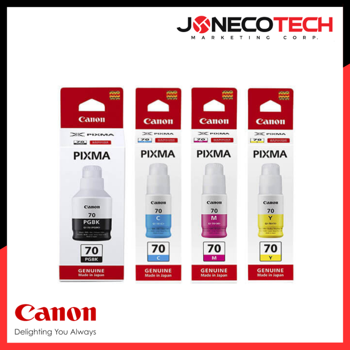 CANON ORIGINAL INK BOTTLES GI-70 BLACK/ GI-70 CYAN/ GI-70 MAGENTA/ GI ...