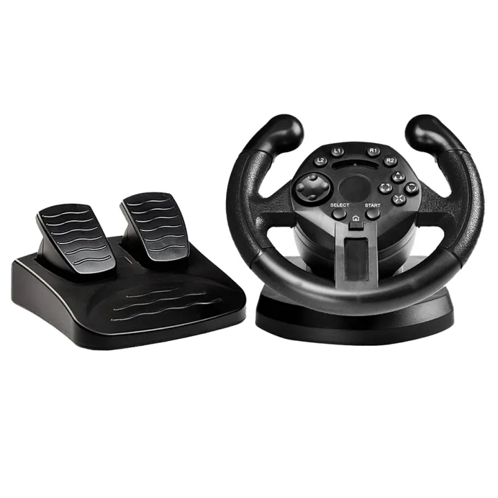 BolehDeals Racing Game Steering Wheel Pedals Analog & Digital Mode ...