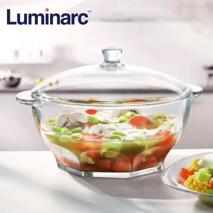Luminarc Granity P7659 Glass Casserole 2.5 Liter with Lid Microwave ...