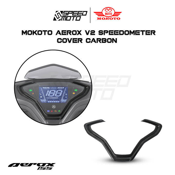 AEROX V2 SPEEDOMETER GAUGE COVER C-8213 CARBON / MATTE BLACK GARNISH ...