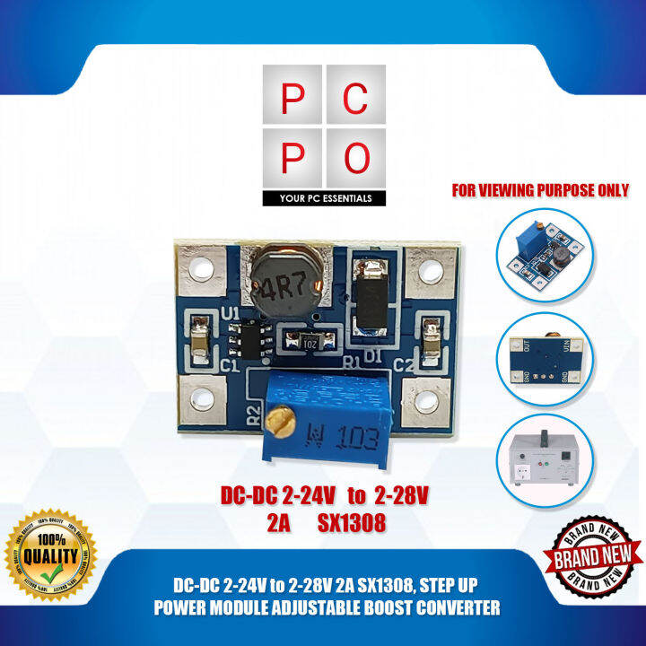 DC-DC 2-24V to 2-28V 2A SX1308, STEP UP POWER MODULE ADJUSTABLE BOOST ...