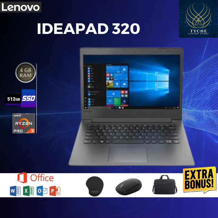 LAPTOP LENOVO IDEAPAD 320 RAM 4GB 512GB SSD AMD A9 RADEON R3 14"INCH ...