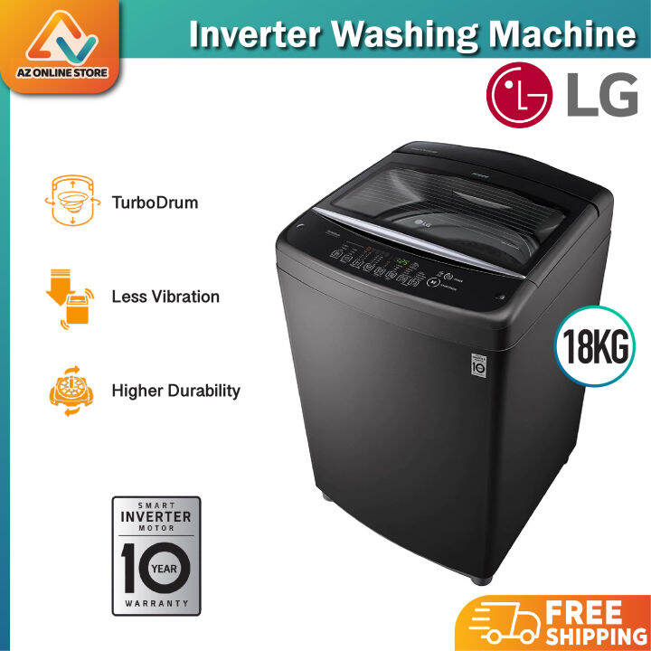( FREE SHIPPING ) LG 18kg T2518VSAJ Top Load Washer with Smart Inverter Washing Machine Mesin ...