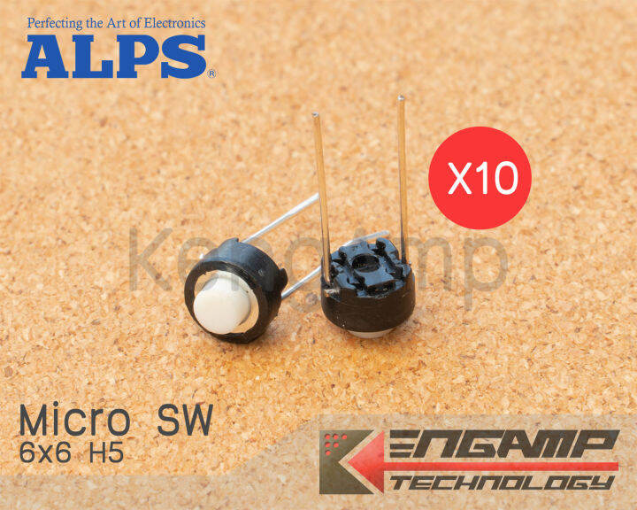 (10ตัว) [SW] Micro Switch 6x6x5 2ขา ALPS SKRGAED010 | Lazada.co.th