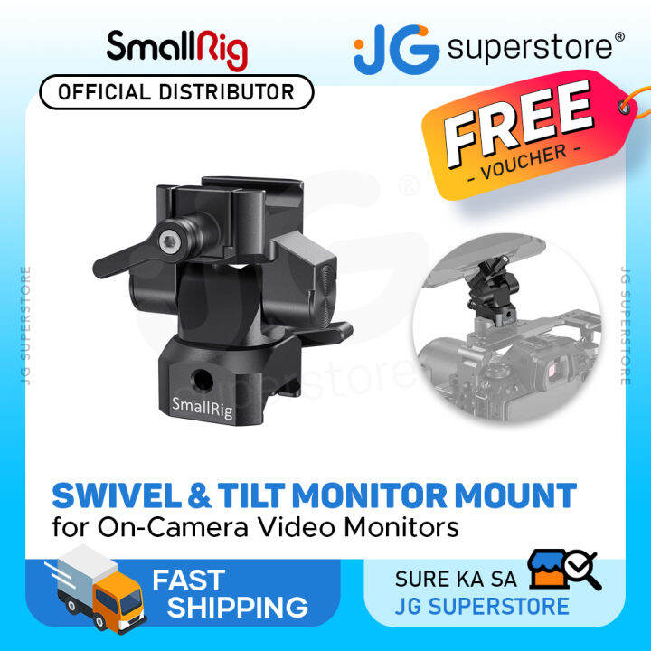SmallRig Swivel and Tilt Monitor Mount with NATO Clamps, 1.2Kg Load Capacity, 360 / 140 Degree ...