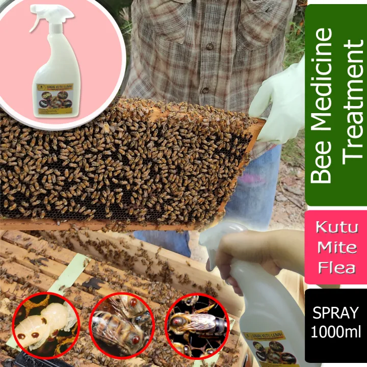 (1000ml) Spray Bee Varroa flea mite (Kutu) Killer acaricide miticide treatment prevention Pest ...
