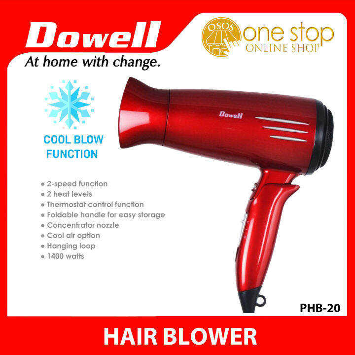 Dowell Original Foldable Hair Dryer Personal Hair Blower with Cool Shot ...