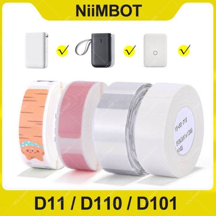 White Transparent Label Tape for Niimbot D11 Printer D11 Label Sticker Paper Roll for Niimbot ...