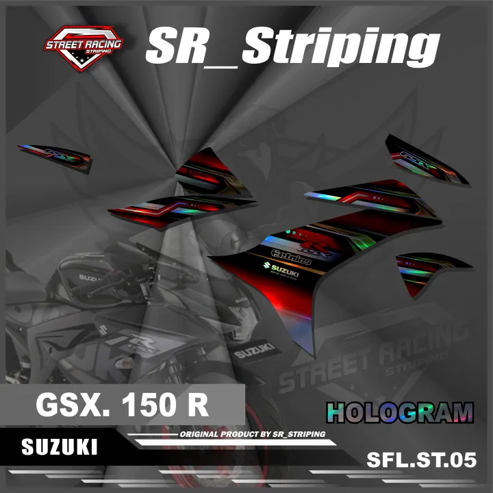 Stiker Striping GSX 150 R - Sticker Striping Hologram Variasi Motor GSX 150 R Motif Racing. SFL ...
