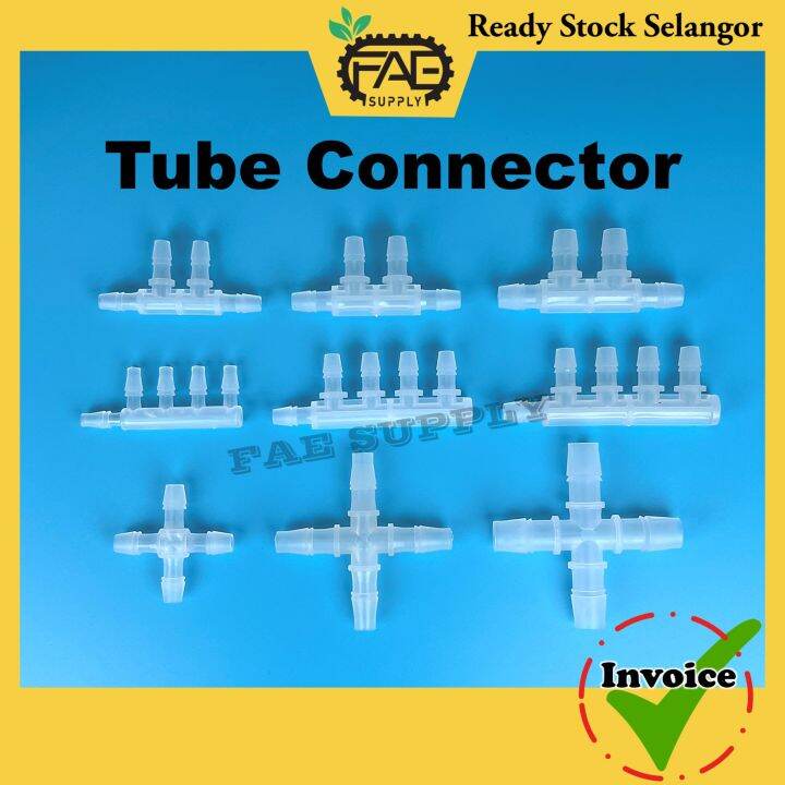 Plastic tube connector 4 way 5 way connector size 2.4-11.1mm penyambung ...