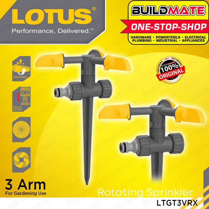 LOTUS Garden 3 Arm Rotating Sprinkler LTGT3VRX •BUILDMATE• LHT LUTOS ...