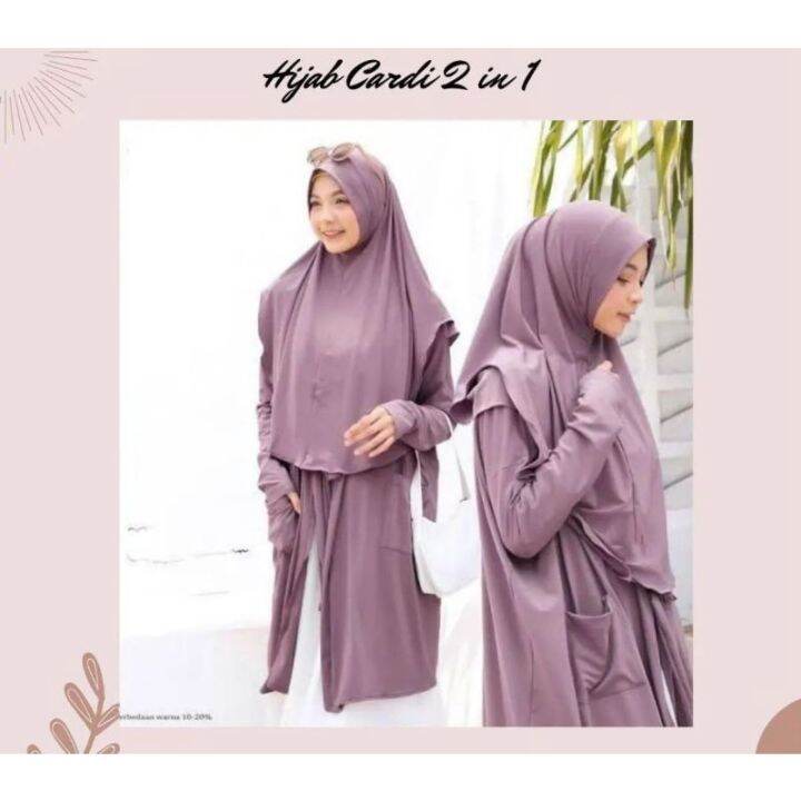 Hijab Cardy 2in1 Hijab Cardi tinggal slup | Lazada Indonesia