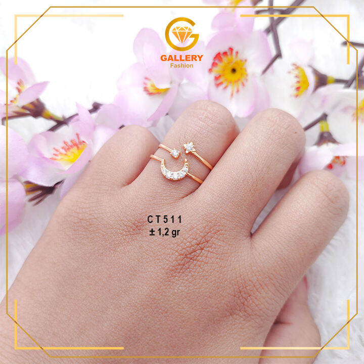 CINCIN EMAS KADAR 8K MODEL KOREA STYLE 2 IN 1 STARS AND MOON BULAN ...