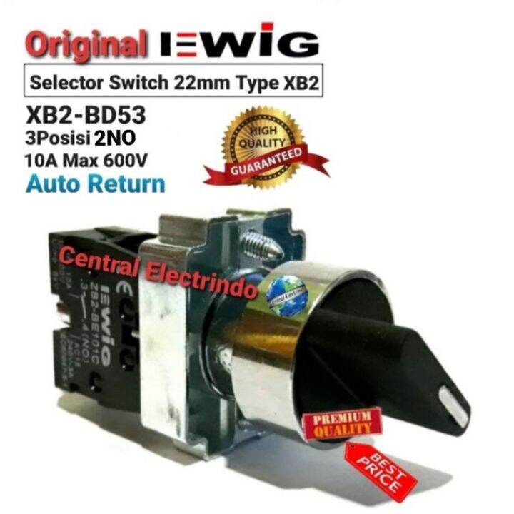Selector Switch EWIG 22mm XB2-BD53 Auto Return 3Posisi 2NO 10A/600V. | Lazada Indonesia