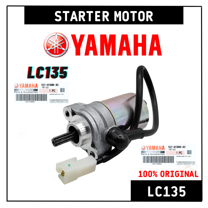 100% ORIGINAL YAMAHA LC135 LC 135 LAMA V1 STARTER MOTOR ASSY 1S7-H1800-02 | Lazada