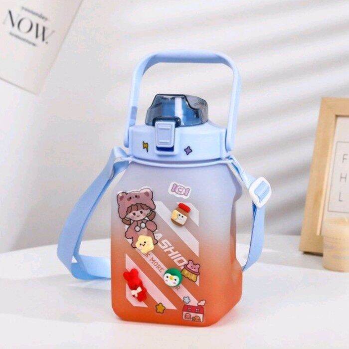 ( GGS ) Botol Minum Gradasi Kotak Gemoy Free Sticker | Lazada Indonesia