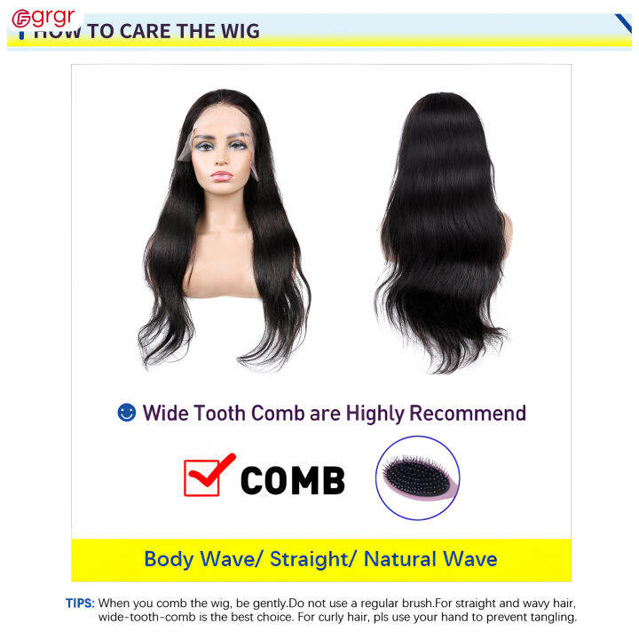 Fgrgr วิกผมยาวสีดำสำหรับผู้หญิงใช้ในทุกวันเส้นผมมนุษย์เรียบไร้ปมดูเป็น ...