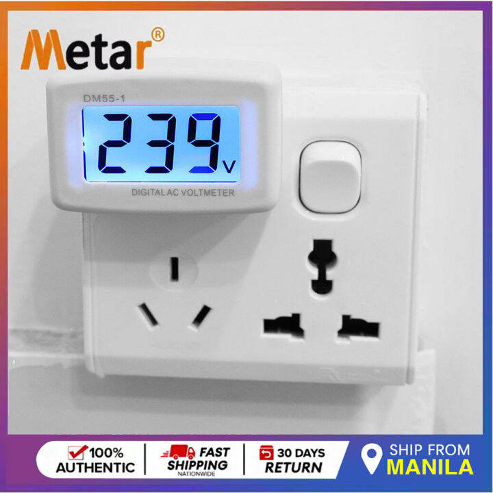 Metar AC Panel Meter LCD Blue Backlight Digital Voltage Mmeter Tester ...
