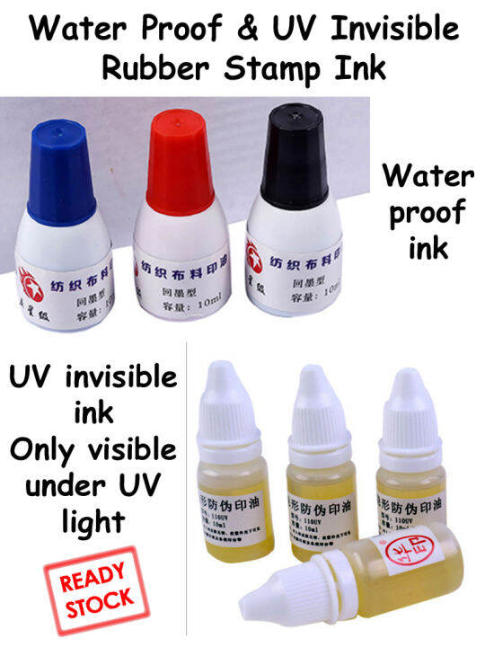 Water Proof & UV Invisible Ink (For Pre Ink Rubber Stamp) | Lazada
