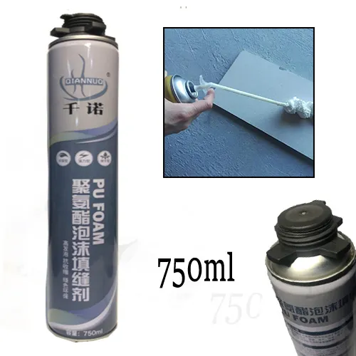 BLUE/GRAY-750ml Expanding Polyurethane PU Foam Waterproof Crackproof Bubble Sealant Spray ...