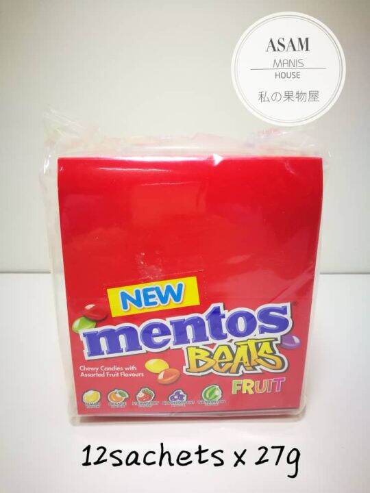 MENTOS BEATS FRUIT CHEWY CANDIES 12 sachets x 27g | Lazada