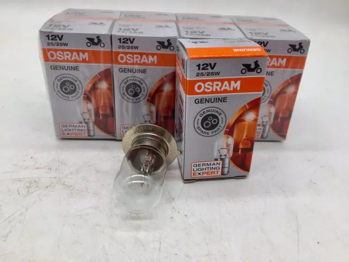 หลอดไฟหน้า OSRAM แสงสีมาตรฐาน สว่างชัด ไม่หลอกตา 12V25/25W 1หลอด | Lazada.co.th
