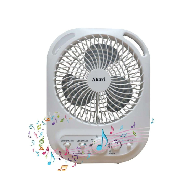 Akari 6" Rechargeable Fan with Radio and Night Light | Lazada PH