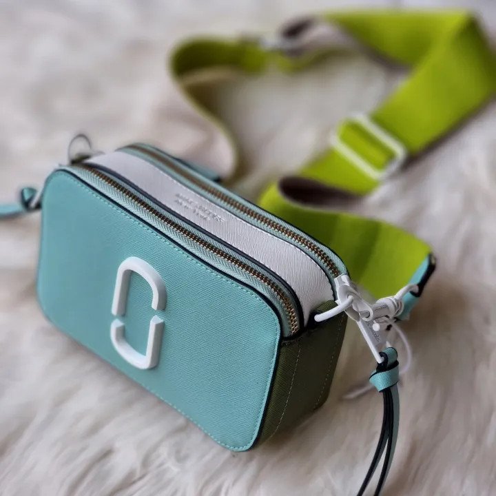Ladies Ceramic Leather Green Snapshot Camera Crossbody Bag With Green ...