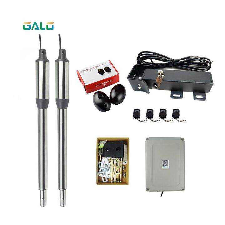 GALO Solar Swing Gate Opener 24VDC Double Arms For Outdoor Gates Solar ...