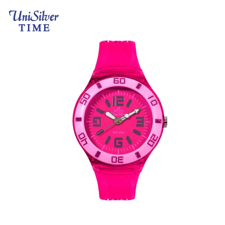 UniSilver TIME Zesty Women's Rose Pink Analog Rubber Watch KW1543-2015 ...