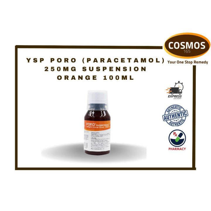 YSP PORO (PARACETAMOL) 250MG SUSPENSION ORANGE 100ML | Lazada