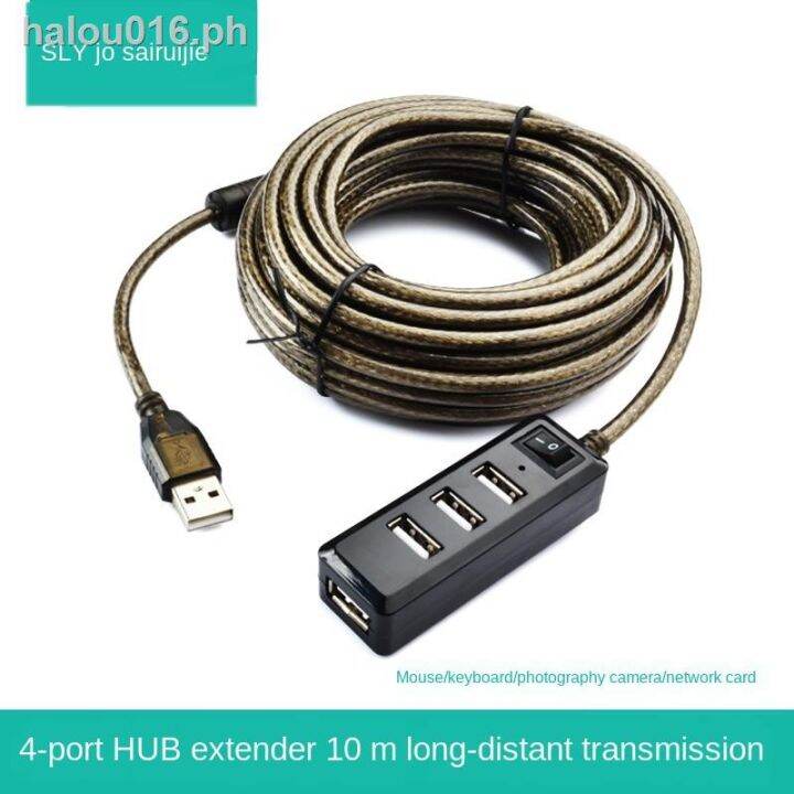 Portable Free shipping USB extension cable 5 meters splitter 4 port ...