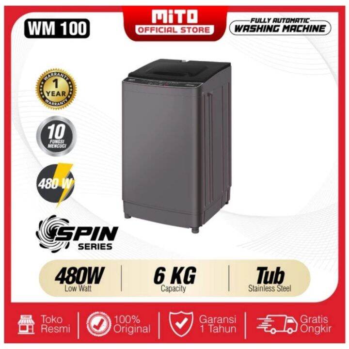 Mito Mesin Cuci WM100 Spin Series 6 Kg Fully Autimatic Washing Machine ...
