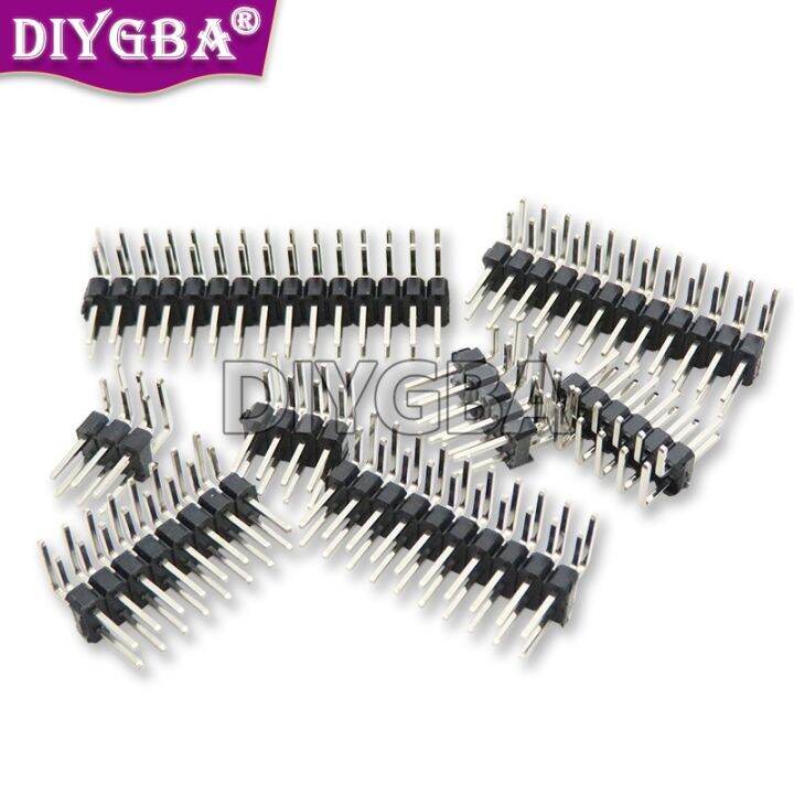 【CW】 10PCS/LOT 2.54MM R/A Double Row Right Angle Male Breakaway PCB Board Pin Header Connector 2 ...